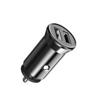 China 15W 5V 3.1A Dual USB Car Charger Adapter 12V-24V Aluminum Alloy Smart Mobile Phone Charger for sale