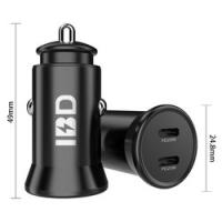 China 40W Dual USB C Car Charger PD 20W Fast Charging for iPhone 12 Aluminum Alloy for sale