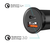 China 30W PPS Fast Car Charger Adapter PD QC 18W Aluminium Alloy 48.5mm for sale
