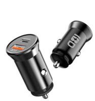 China 36W Dual USB QC 3.0 Fast Car Charger Adapter 12-24V Aluminum Alloy for sale
