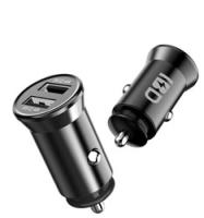 China 36W Dual USB QC 3.0 Fast Car Charger Adapter 12-24V Aluminum Alloy for sale