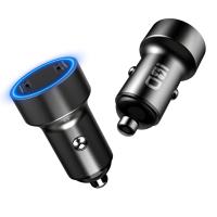 China IBD 40W Dual PD 20W Fast Car Charger Zinc Alloy Mini USB C Charger Blue LED Light for sale