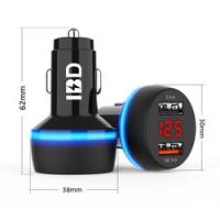 China 30W QC3.0 Dual Port Car Charger with Digital Display 18W Fast Charge 2.4A Smart Output for sale