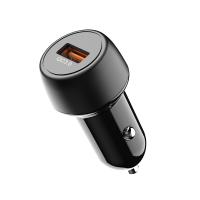 China Mini 18W QC 3.0 Car Charger Adapter 12-24V Input One USB-A Port Built-in LED for sale