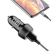China Mini 18W QC 3.0 Car Charger Adapter 12-24V Input One USB-A Port Built-in LED for sale