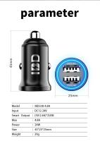 China 24W Dual USB Car Charger 5V 2.4A Mini Zinc Alloy Fast Charging for iPhone 13 for sale
