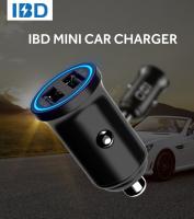 China 24W Dual USB Car Charger 5V 2.4A Mini Zinc Alloy Fast Charging for iPhone 13 for sale