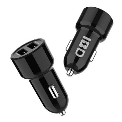 China PC Fireproof Dual USB Car Charger Adapter 24W 4.8A Mini 12-24V Input for sale