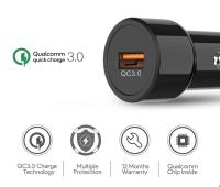 China Fast Single Usb 18w QC 3.0 Car Charger Qualcomm Certification For Mobile Device for sale