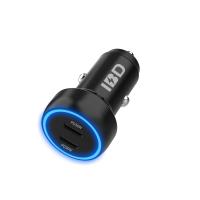 China IBD 60W Dual PD Fast Car Charger Aluminum Alloy 12-24V USB C Car Charger for iPhone Samsung for sale