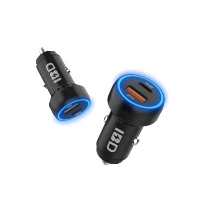 China 48W PD QC3.0 Dual USB Fast Car Charger Adapter 2 Port Aluminum Alloy for sale