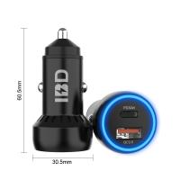 China 48W PD QC3.0 Dual USB Fast Car Charger Adapter 2 Port Aluminum Alloy for sale
