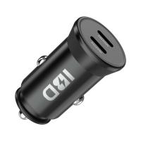 China 40W Dual PD Car Charger Aluminium Alloy Laser Printing Fast Charging 20W USB C for sale