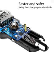 China QC3.0 Dual Port Fast Charging Car Charger 12-24V 54mm Zinc Alloy for Mobile Phone for sale
