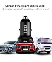 China QC3.0 Dual Port Fast Charging Car Charger 12-24V 54mm Zinc Alloy for Mobile Phone for sale