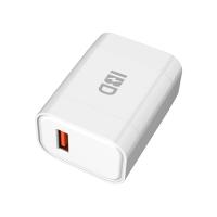 China PC Fireproof Single Port USB Charger QC 18W Travel USB Wall Adapter for sale