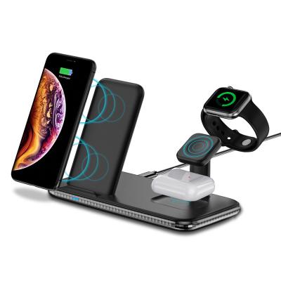 China Detachable 3 in 1 Car Wireless Charger 15W Qi Fast Charging Stand for Phone for sale
