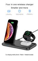 China Detachable 3 in 1 Car Wireless Charger 15W Qi Fast Charging Stand for Phone for sale