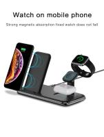 China Detachable 3 in 1 Car Wireless Charger 15W Qi Fast Charging Stand for Phone for sale