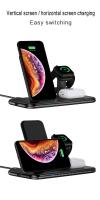 China Detachable 3 in 1 Car Wireless Charger 15W Qi Fast Charging Stand for Phone for sale