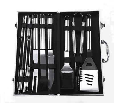 China Wholesale Stainless Steel 10PCS Barbecue Tool set with Aluminum Box for BBQ TOOL for sale