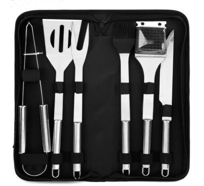 China Wholesale 6PCS Barbecue With Nylon Roll Bag For Outdoor BBQ Tool for sale