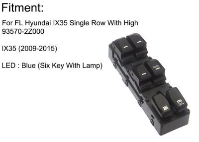 China Auto Power window switch Front Left Single row high for Hyundai IX35 six key with Blue light 2009-2015 OE 93570-2Z000 for sale