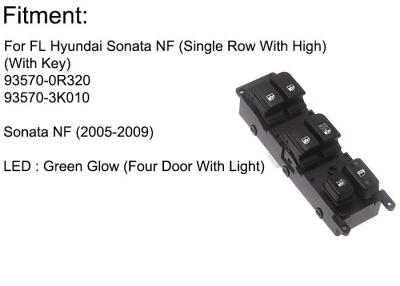 China High Sensitivity Driver Side Power Window Switch Front Left Green Light for sale