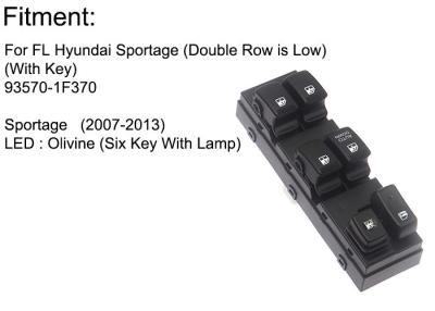 China Double Row Master Power Window Switch Front Left MT Hyundai Sportage Six Key Led for sale