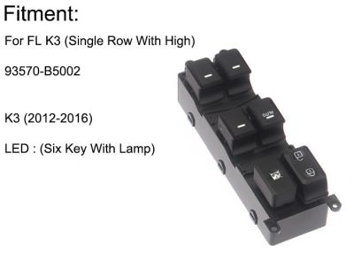 China Red Light Auto Power Window Switch Front Left Hyundai K3 Single Row Low Six Key for sale