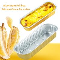 China Rectangle Disposable Aluminum Foil Durian Pan Container Box Baking Foil Box with Lids for sale