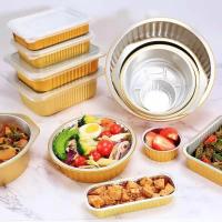 China Food Grade Aluminum Foil Container with Lid 15cm 20cm Custom Sizes for BBQ Pizza Picnic for sale