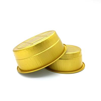 China Round Disposable Aluminum Foil Cake Baking Container with Lids T/T Payment Term for sale