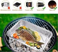 China ISO9001 Certified Rectangle Aluminum Foil Pan with Lid 12mic Thickened Reusable Tray for sale