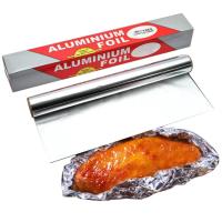 China 12 Micron 30cm x 50m Food Grade 8011 Aluminum Foil Roll Custom Logo Printing for sale