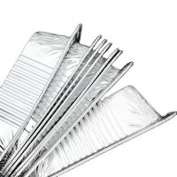 China Disposable Rectangular Aluminum Foil Tray Lid 12mic Thickness Food Grade for Baking Cooking for sale