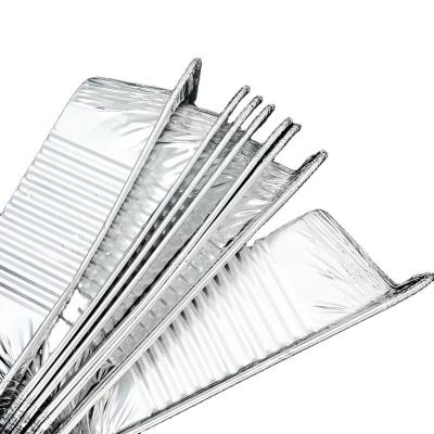 China Disposable Rectangular Aluminum Foil Tray Lid 12mic Thickness Food Grade for Baking Cooking for sale