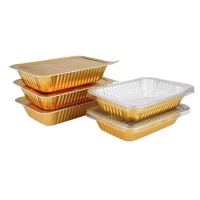 China Disposable Gold Aluminum Foil Baking Tray 12mic 30cm for Restaurant Bakery Food Cooking for sale