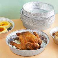 China Full Size Aluminum Foil Container Takeaway Pan Flat Bottom Food Baking with Lid 15cm 20cm for sale