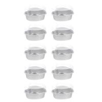 China Aluminum Foil Heart Shaped Cake Pan Set 10 Pcs with Lids 100ML Baking Ramekin for sale