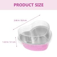 China Aluminum Foil Heart Shaped Cake Pan Set 10 Pcs with Lids 100ML Baking Ramekin for sale