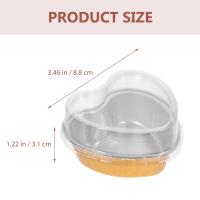 China Aluminum Foil Heart Shaped Cake Pan Set 10 Pcs with Lids 100ML Baking Ramekin for sale
