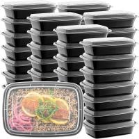 China 15 Pack Disposable Meal Prep Containers with Lids Stackable Plastic Bento Lunch Box 32 oz for sale