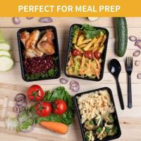China 15 Pack Disposable Meal Prep Containers with Lids Stackable Plastic Bento Lunch Box 32 oz for sale