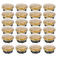 China 100 Pcs Aluminum Foil Baking Dishes with Lids 50ml Au Gratin Pans for Individual Desserts for sale