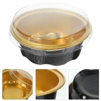 China 100 Pcs Aluminum Foil Baking Dishes with Lids 50ml Au Gratin Pans for Individual Desserts for sale