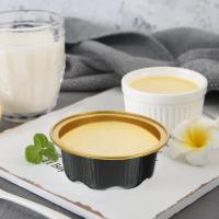 China 100 Pcs Aluminum Foil Baking Dishes with Lids 50ml Au Gratin Pans for Individual Desserts for sale