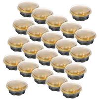 China 100 Pcs Aluminum Foil Baking Dishes with Lids 50ml Au Gratin Pans for Individual Desserts for sale