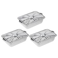 China 3-Pack Disposable Aluminum Foil Pans 30x9x7cm for BBQ Grilling Baking and Food Storage for sale