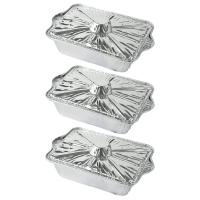 China 3-Pack Disposable Aluminum Foil Pans 30x9x7cm for BBQ Grilling Baking and Food Storage for sale